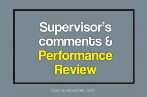 110 Samples Of Supervisor Comments And Recommendations In Performance ...