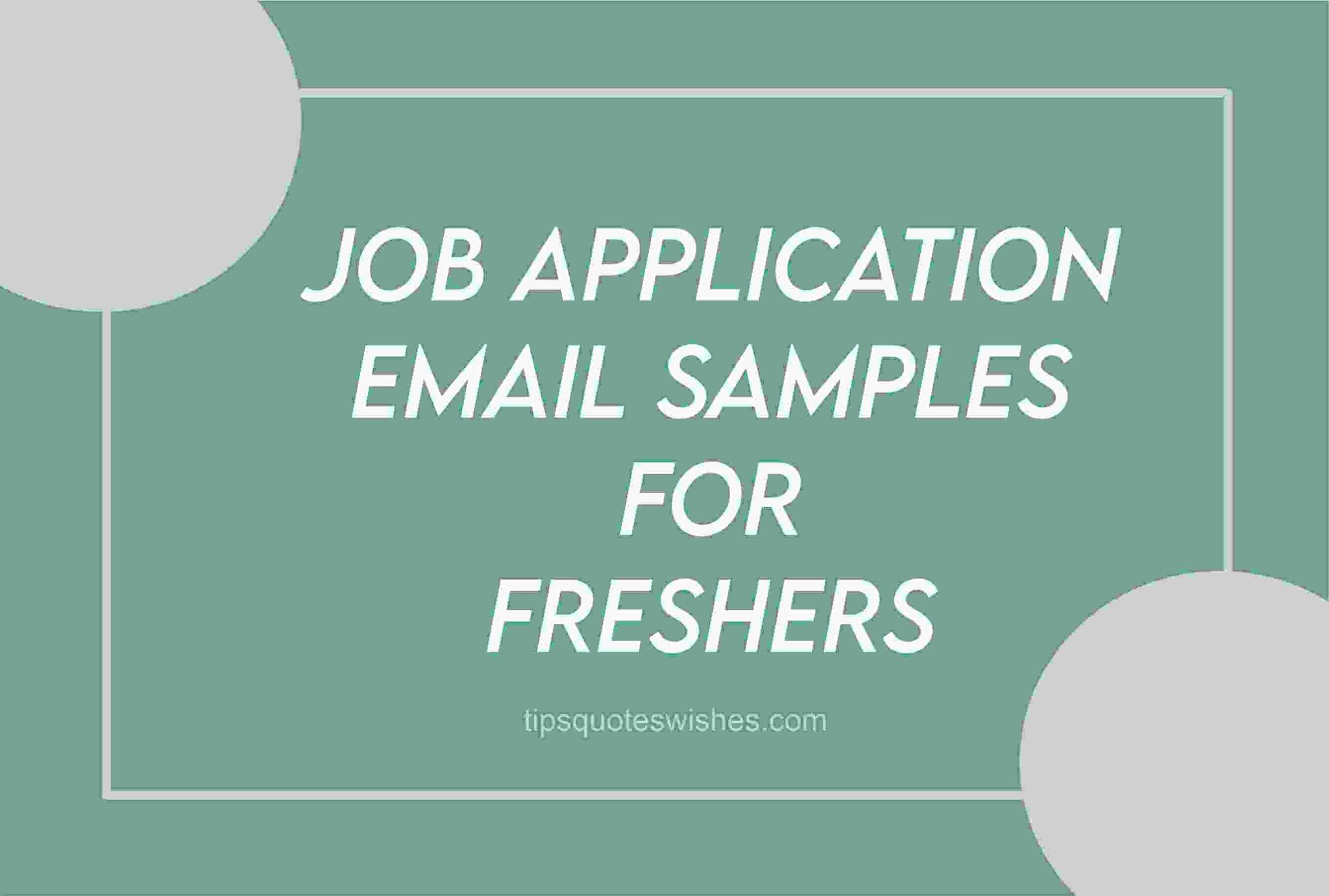  2023 Simple Job Application Email Sample For Freshers TipsQuotesWishes