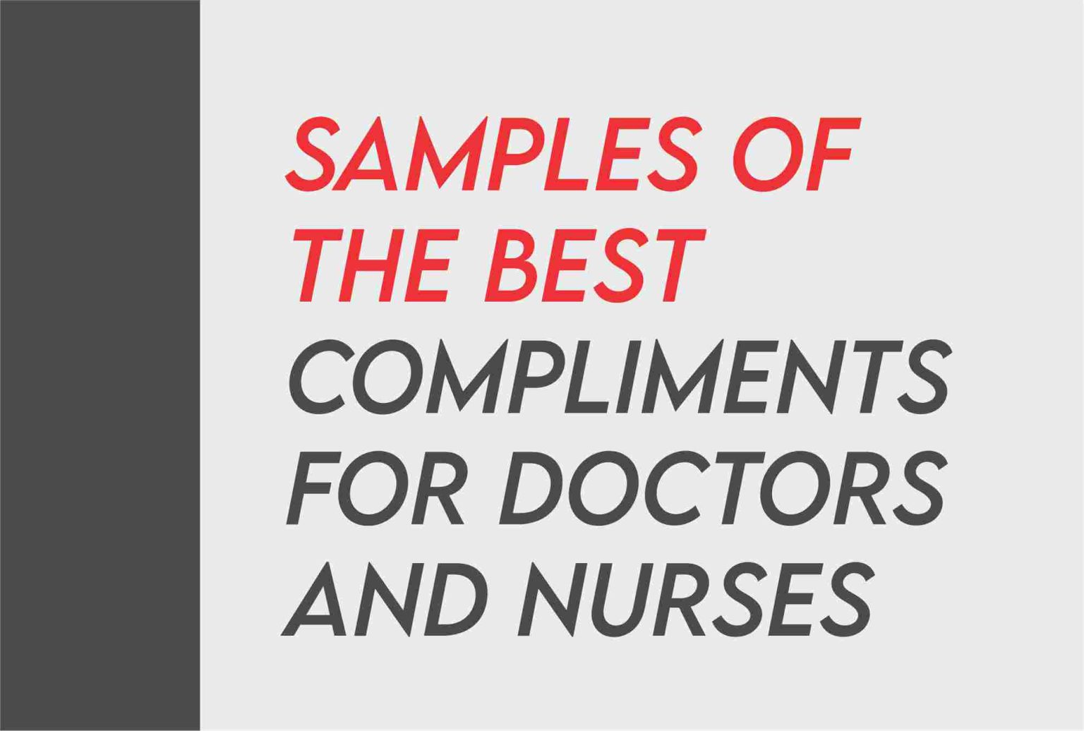 110 Best Compliments For Doctors And Nurses - TipsQuotesWishes